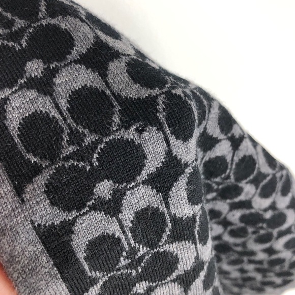 Coach | Accessories | Coach Merino Wool All Over Logo Knit Scarf | Poshmark
